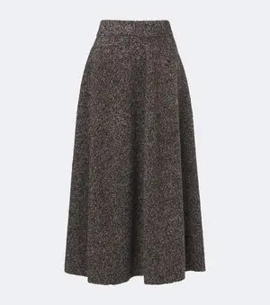 Agnona Cashmere, Silk, And Wool Midi Skirt