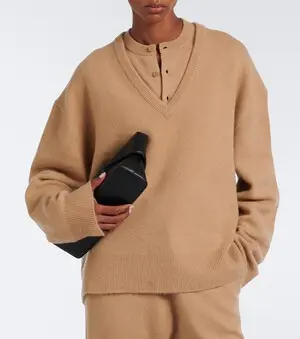 Extreme Cashmere N°457 Jack Oversized V-neck Sweater - Beige