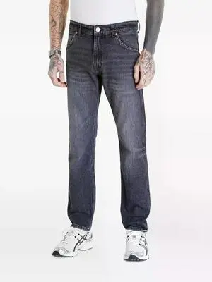 Wrangler Logo-patch Straight-leg Jeans - Grey