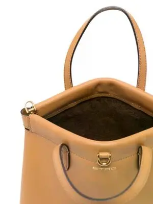 Etro Logo-detail Leather Tote Bag