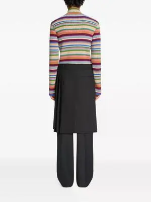 Dries Van Noten Pleated Wool Kilt Skirt