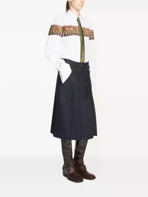 Dries Van Noten Wool Midi Skirt