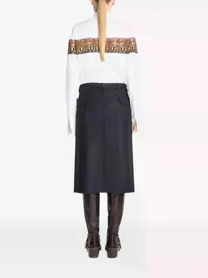 Dries Van Noten Wool Midi Skirt