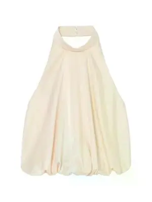 Claudie Pierlot Halter-neck Bubble-hem Top - Neutrals