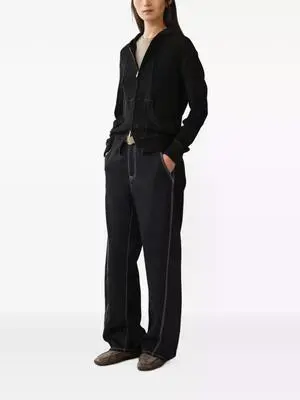 LESS Curved Leg Contrast Stitch Jeans