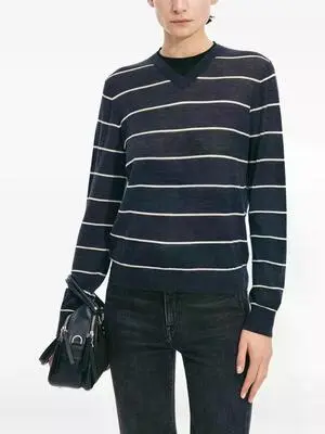 JNBY V-neck Striped Sweater