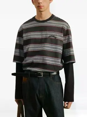 CROQUIS Striped Mock-layer T-shirt