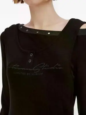 MUSIUM DIV. Layered-effect Stud-embellished Top