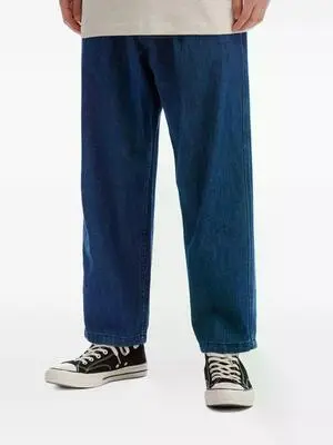 FINGERCROXX Pleated Jeans With Embroidered Logo