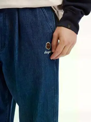FINGERCROXX Pleated Jeans With Embroidered Logo