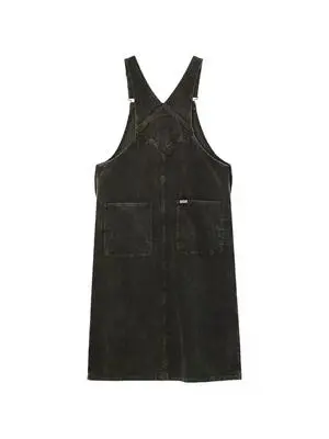 FINGERCROXX Corduroy Midi Pinafore Dress With Logo Detail