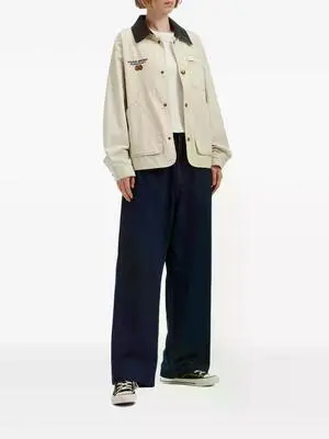 FINGERCROXX Corduroy-collar Logo-patch Jacket