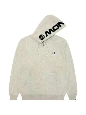 AAPE BY *A BATHING APE Logo-print Zip-up Hoodie - Neutrals
