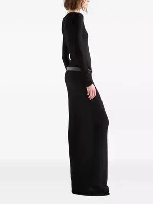 7 For All Mankind Maxi Fitted Long-sleeve Dress