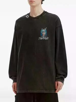 MUSIUM DIV. Portrait-print Long-sleeved T-shirt
