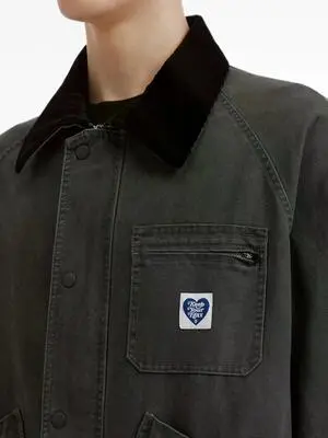 FINGERCROXX Corduroy Collar Patch Pocket Jacket