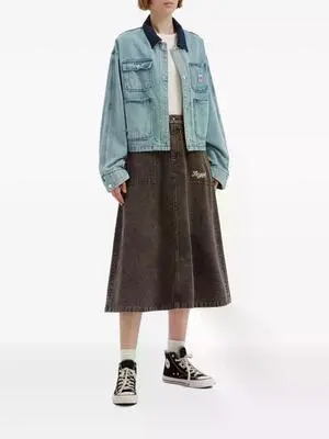 FINGERCROXX Corduroy-collar Denim Jacket