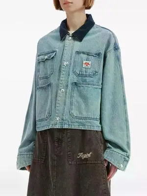 FINGERCROXX Corduroy-collar Denim Jacket