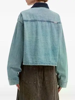 FINGERCROXX Corduroy-collar Denim Jacket