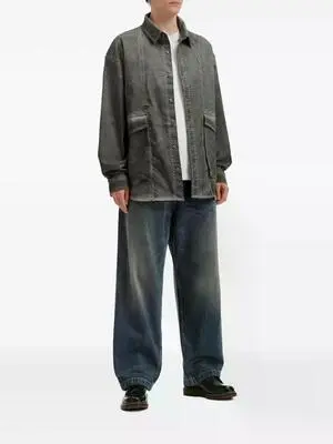 MUSIUM DIV. Washed-effect Panelled Shirt Jacket