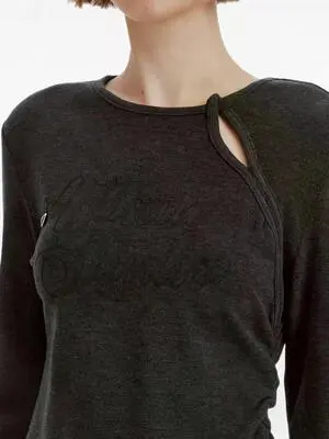 MUSIUM DIV. Cut-out Logo-embroidered T-shirt
