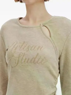 MUSIUM DIV. Cut-out Ruched Long-sleeve T-shirt