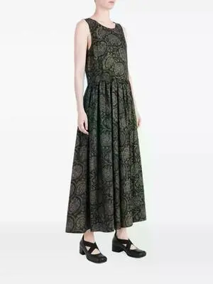 UMA WANG Sleeveless Floral Jacquard Midi Dress