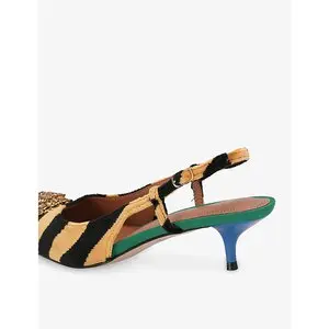 Kurt Geiger Large Eagle 40 Velvet Sling-back Courts