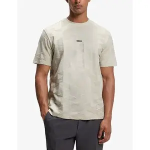 BOSS 3d-jacquard Pattern Logo Cotton-jersey T-shirt