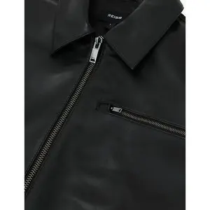 REISS Strader Zip-through Leather Jacket