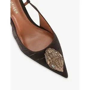Kurt Geiger Belsize 40 Satin Heeled Slingback Courts