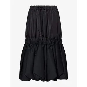 Noir Kei Ninomiya Tiered Balloon Woven Midi Skirt - Black