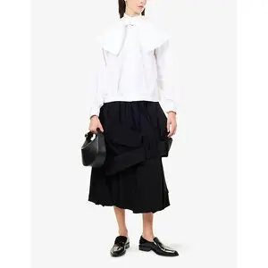 Noir Kei Ninomiya Oversized-bow Balloon Wool Midi Skirt