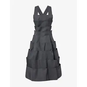 Comme Des Garçons Panelled Open-side Wool Midi Dress