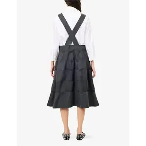 Comme Des Garçons Panelled Open-side Wool Midi Dress