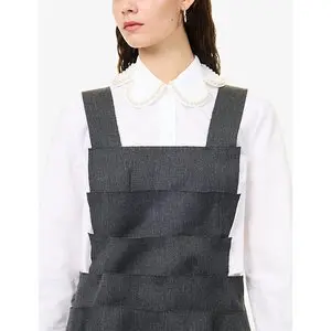 Comme Des Garçons Panelled Open-side Wool Midi Dress
