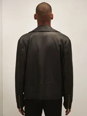 REISS Royal Ballet Leather Biker Jacket