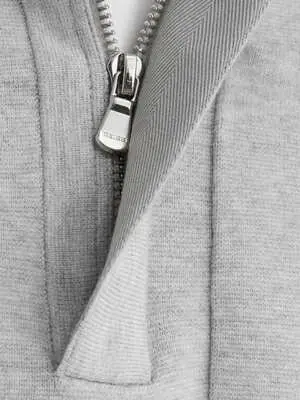 REISS R-flex Half-zip Knitted Polo Jumper - Soft Grey