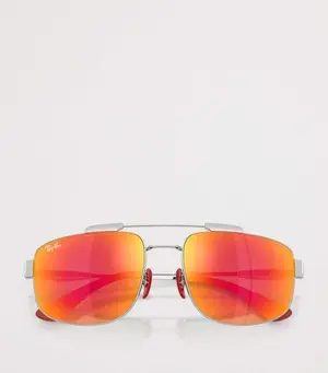 Ray-ban Scuderia Ferrari Collection Square Frame Sunglasses - Silver