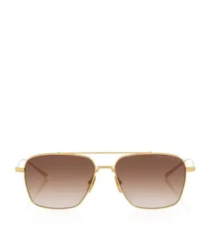 Dita Titanium Artoa 57x Aviator Sunglasses - Gold