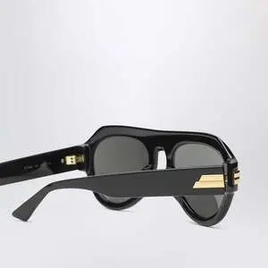Bottega Veneta Black Aviator Sunglasses In Acetate