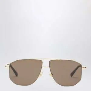 Bottega Veneta Gold-tone Metal Aviator Sunglasses - Brown