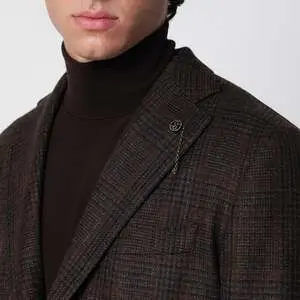SANTANIELLO Prince Of Wales Check Single-breasted Blazer