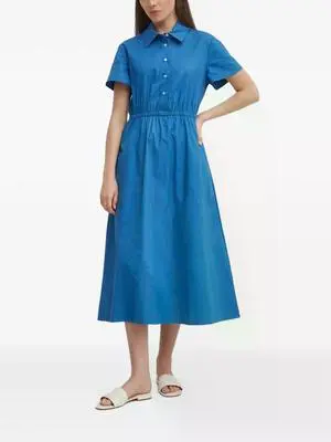 BENETTON Midi Dress With Collared Neckline And Gathered Waist