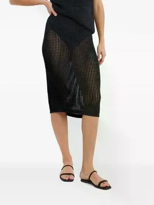 BENETTON Knitted Midi Skirt - Black