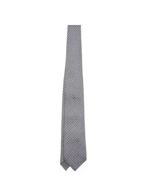 Brunello Cucinelli Geometric-pattern Silk Tie - Grey