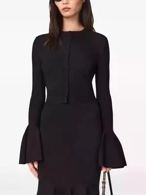 Stella McCartney Compact Knit Bell-sleeve Cardigan