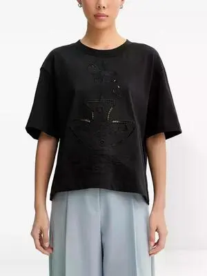 Munthe Nellamy Embroidered Cut-out T-shirt - Black