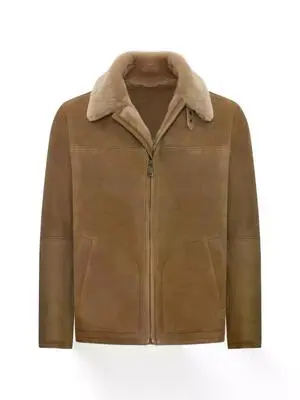 BIGARDINI Shearling-collar Suede Coat