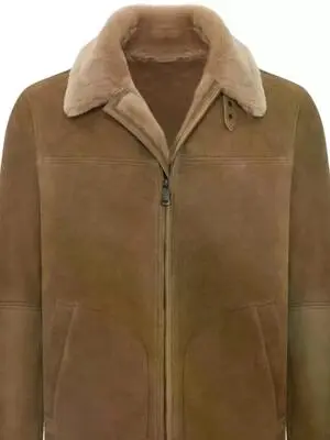 BIGARDINI Shearling-collar Suede Coat